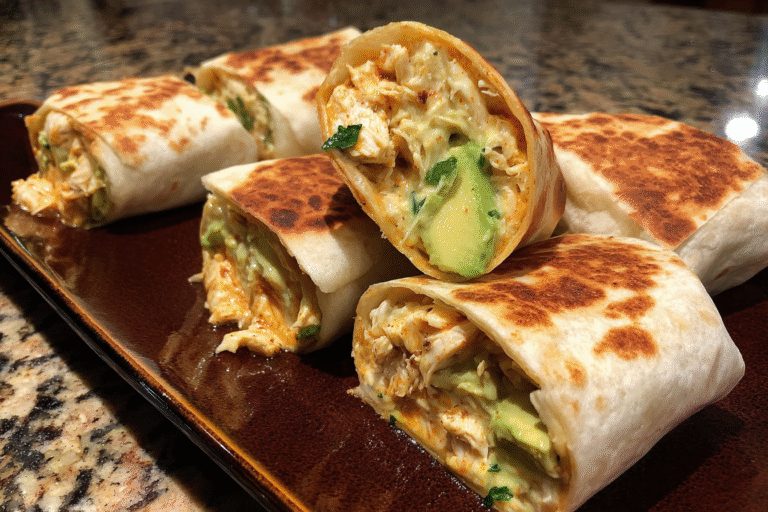 amazing Chicken Avocado Ranch Burritos with Lime Wedges
